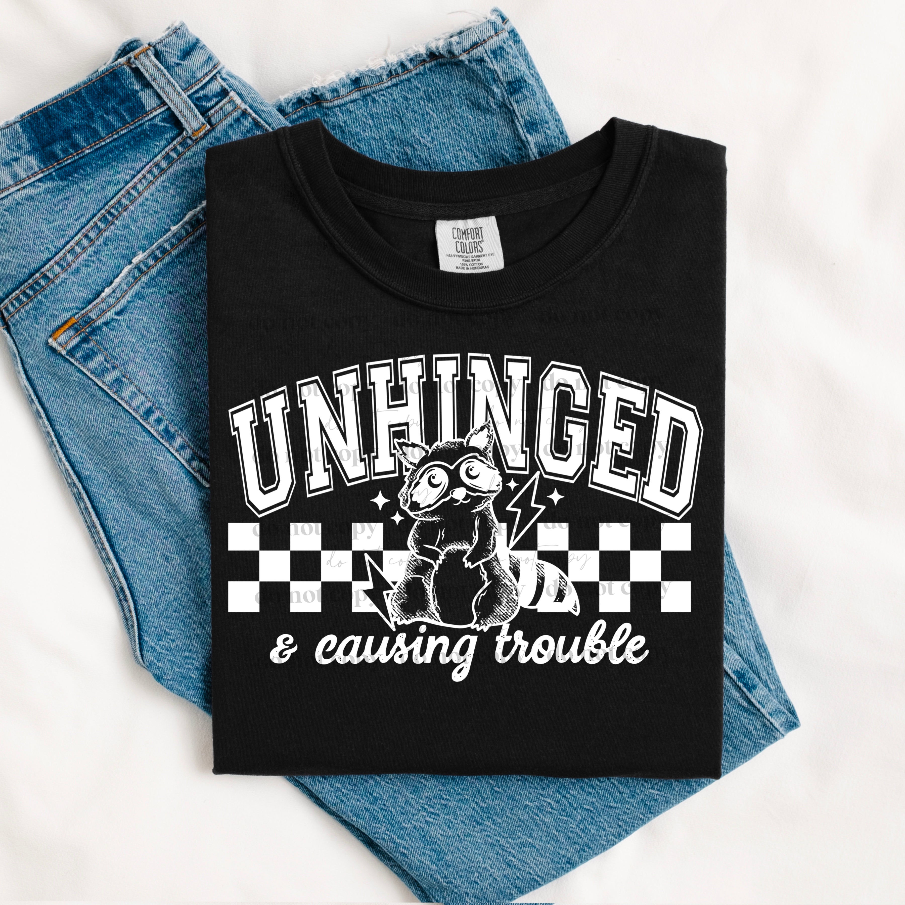 Unhinged and Causing trouble racoon – Imagine That DTF Transfers